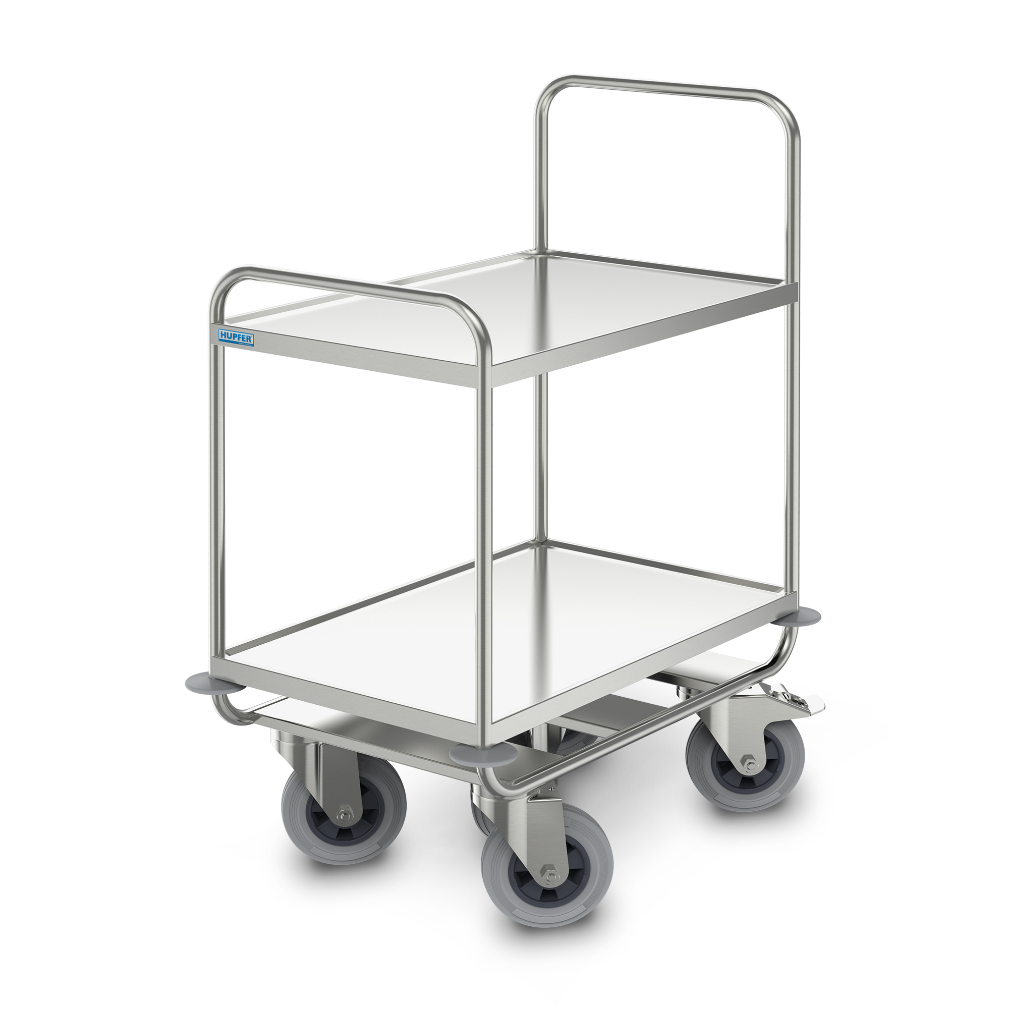 Haevy-duty general purpose trolley ergonomic handle 2 shelves 1000×600 ...